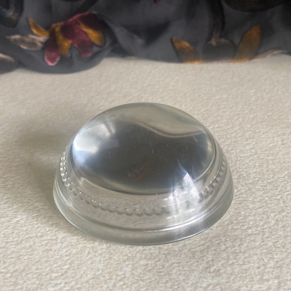 Art | Vintage Domed Clear Glass Round Paperweight Sliding Magnifying ...